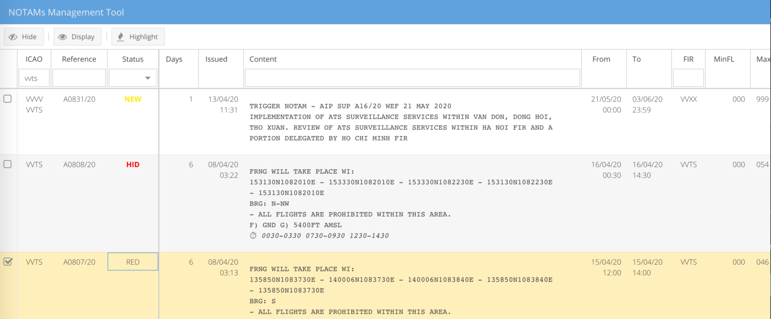 NOTAMs Manager - FEEL.aero